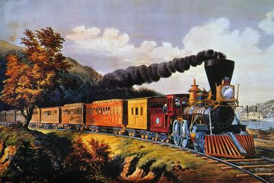 'American Express Train' Giclee Print - Currier & Ives | Art.com