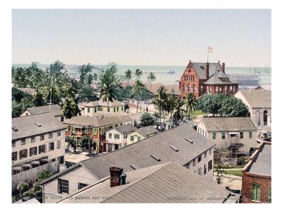 'Custom House and Harbor Key West Florida' Giclee Print | Art.com