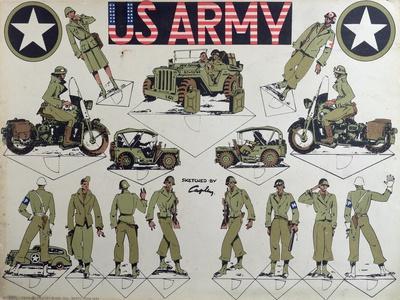 Cut-Outs of Us Army Figures and Vehicles, C.1944-45 Giclee Print | Art.com