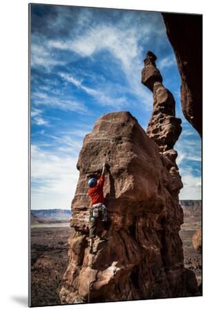 'A Male Climber on the Third Pitch of Classic Tower Climb Ancient Art ...