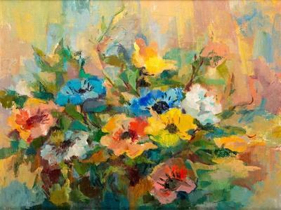 'Impressionist Flowers Bouquet Oil Painting' Photographic Print - Dan ...