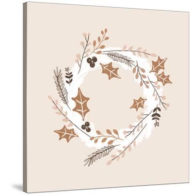 'Christmas Wreath' Stretched Canvas Print - Dana Shek | Art.com
