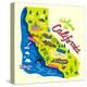'Cartoon Map of California.Travels' Art Print - Daria_I | Art.com