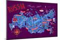 'Cartoon Map of Russia. Travels' Art Print - Daria_I | Art.com