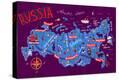 'Cartoon Map of Russia. Travels' Art Print - Daria_I | Art.com