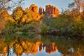 'USA, Arizona. Red Rock State Park with Oak Creek and Cathedral Rock ...