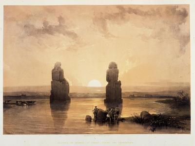 Statues of Memnon (Colosses of Memnon) at Thebes, during the Inundation ...