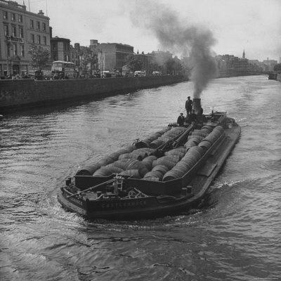 'Barge "Castlenock", the "Guinness Navy", Sailing Down River Liffey ...