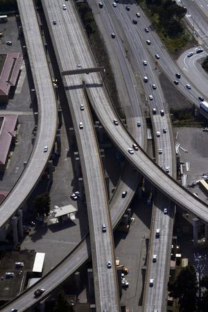 'California, San Francisco, Aerial of the Alemany Maze Interchange ...