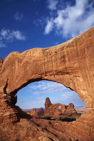 'Double Arch Frames Turret Arch at Dawn, Arches National Park, Utah ...