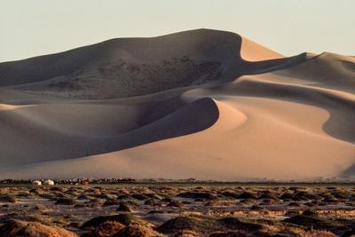 'The Hongorin Els Dunes Tower over Herders' Gers Aka Yurts and ...
