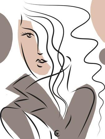 'Woman With Long Hair' Art Print - Deidre Mosher | Art.com