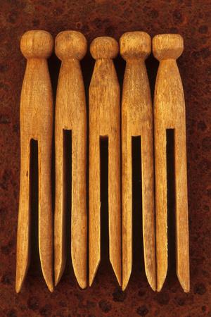 'Five Clothes Pegs' Photographic Print - Den Reader | Art.com