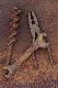 'Rusty Old Double-headed Spanner Lying Next To Large Drill Bit And ...