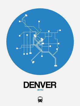 'Denver Blue Subway Map' Art Print - NaxArt | Art.com