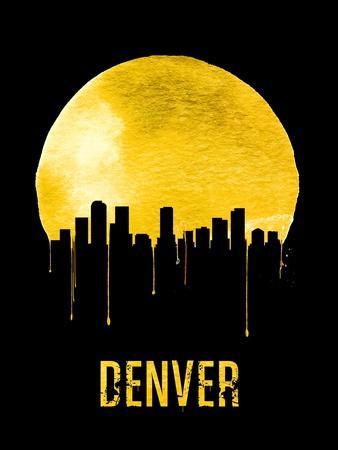 'Denver Skyline Yellow' Art Print | Art.com