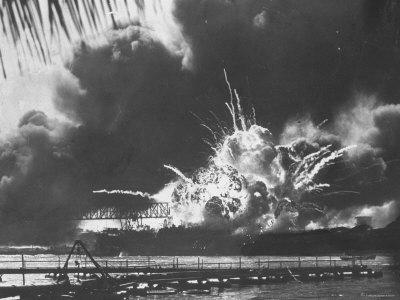 'Destroyer USS Shaw Exploding During Early Morning Air Attack by ...