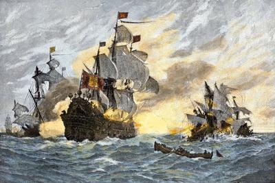 Destruction of John Smith of Jamestown's Ship (1580-1631) by the ...