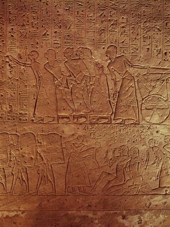 'Detail of Mural Relief Depicting Army Officers and Beating of Hittite ...