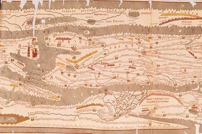 'Detail of the a Segment of the Peutinger Table, Facsimile of the 3rd ...