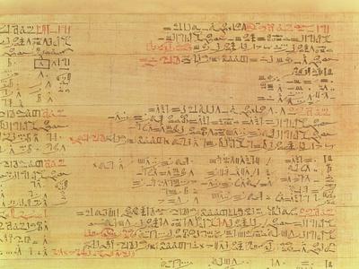 'Detail of the Rhind Mathematical Papyrus, Hyksos Period, 15th Dynasty ...