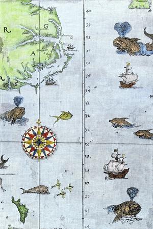 'Discovery of the New World (Discovery of America): Map of Atlantic ...