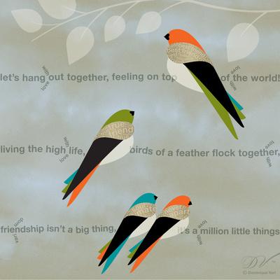 'Birds Life - Friendship' Art Print - Dominique Vari | Art.com