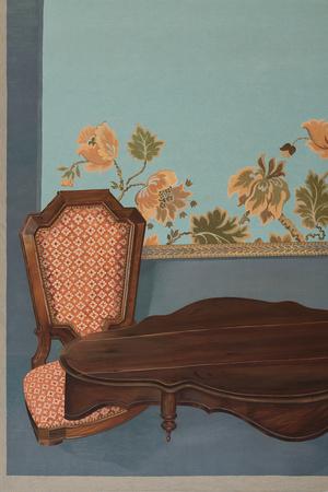 'Interior with Furniture, 1974 (Oil on Canvas and Collage)' Giclee ...