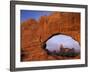 'Double Arch Frames Turret Arch at Dawn, Arches National Park, Utah ...