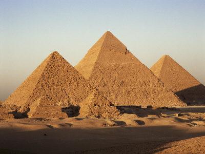 'Pyramids at Sunset, Giza, Unesco World Heritage Site, Near Cairo ...