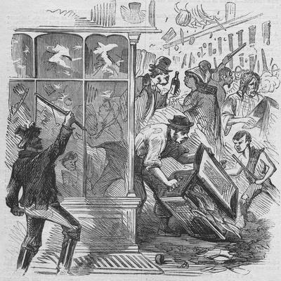 'Drawing of People Looting a Shop in New York City' Giclee Print | Art.com
