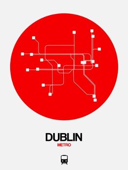 'Dublin Red Subway Map' Art Print - NaxArt | Art.com