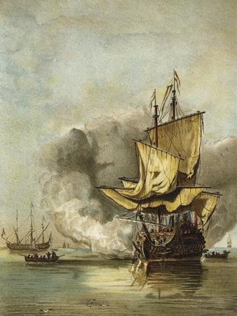 Dutch Warship of the Mid 17th Century Giclee Print | Art.com