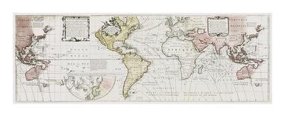 Foundational Map of the World, 1700 Premium Giclee Print - Edmond ...