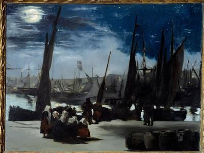 'Moonlight on the Port of Boulogne Painting by Edouard Manet (1832-1883 ...