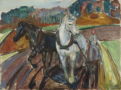 'Autumn Ploughing 1919' Giclee Print - Edvard Munch | Art.com