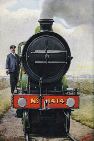 'Great Western Railway No. 1414 Steam Cargo & Passenger Train, 1910 ...