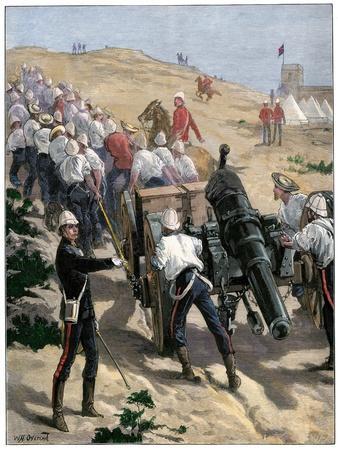 'Egypt: British Troops Carrying Artillery Pieces in Position near ...