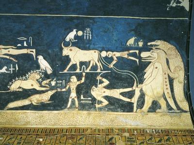 'Egypt, Tomb of Seti I, Mural Paintings of Stars and Constellations on ...
