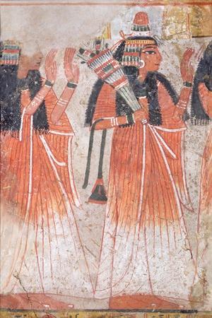 Procession of Women, New Kingdom (Wall Painting) Giclee Print ...