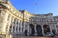'Admiralty Arch with traffic leaving The Mall and Union Flag flying ...