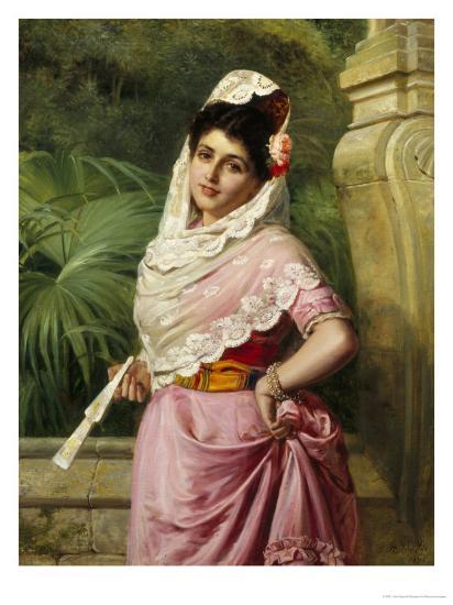 Elegant Spanish Beauty Giclee Print John Bagnold Burgess