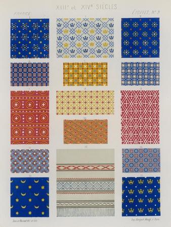 'Embroidered Fabrics of 13th and 14th Century France' Giclee Print ...