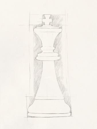 'Chess Set Sketch II' Art Print - Emma Caroline | Art.com