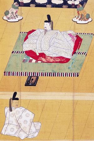 Emperor Go-Daigo and Minister Fujifusa, Woodcut, Kamakura Period (1185 ...