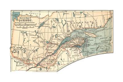'Inset Map of a Sketch Map of Quebec, Showing the Greater Part of the ...