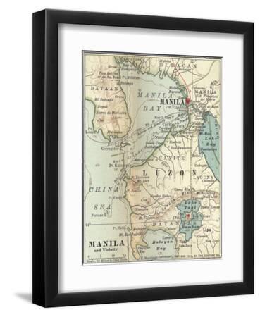 Inset Map of Manila and Vicinity, Philippines Framed Art Print ...