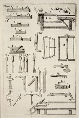 'Woodworking Tools, from Mechanick Exercises: or the Doctrine of Handy ...