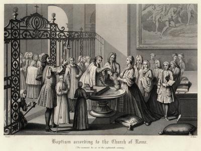 'Engraving of a Roman Catholic Baptism' Giclee Print | Art.com