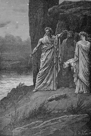 'Engraving of Druids Offering Human Sacrifice by A. De Neuville' Giclee ...